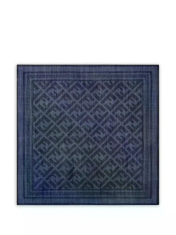 Fendi Logo-pattern Bandana Scarf - Blue