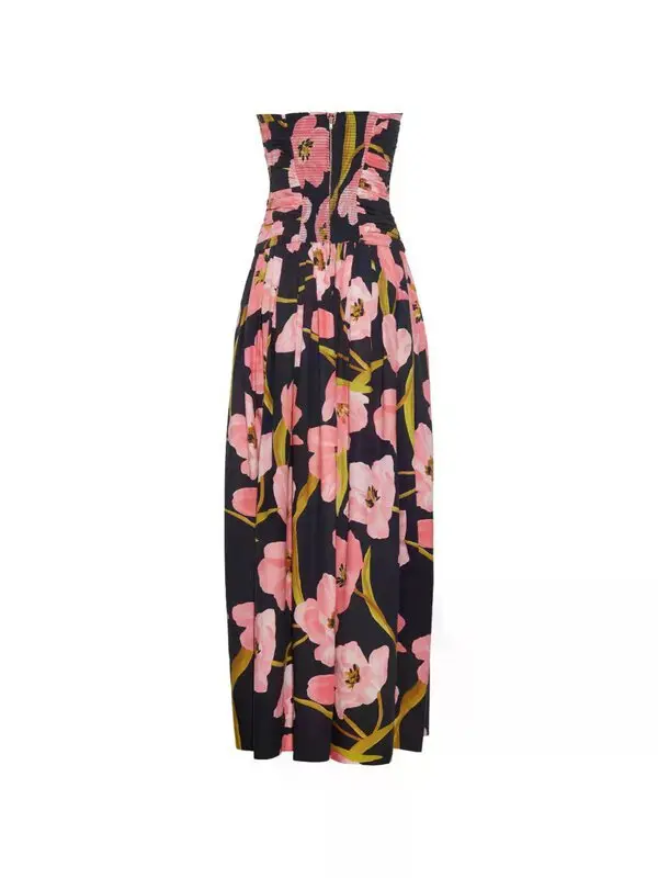 Cara Cara Montreal Floral-print Strapless Dress - Black