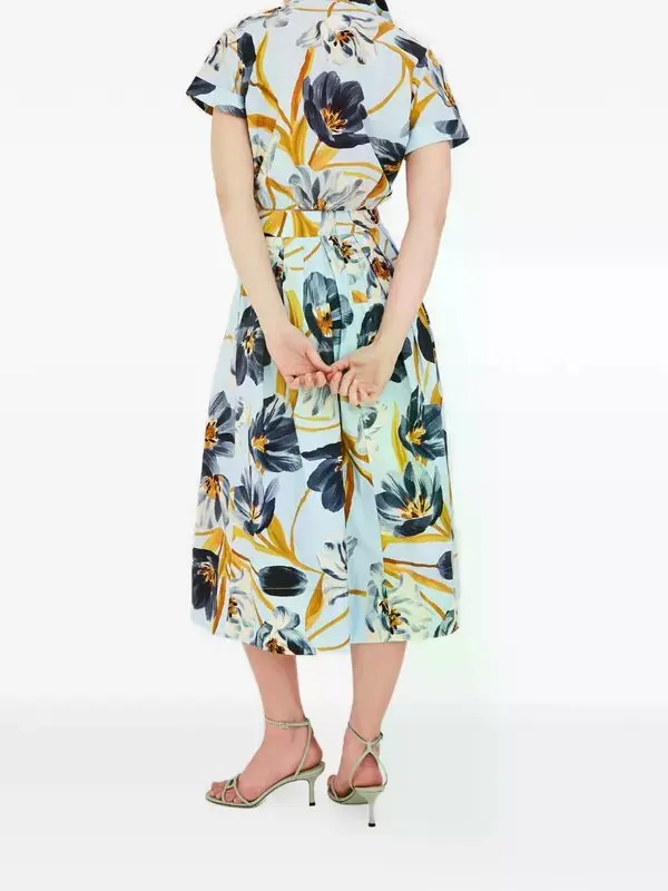 Cara Cara Marge Floral-print Midi Skirt - Blue