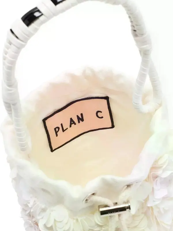 Plan C Floral Appliqué Bucket Bag