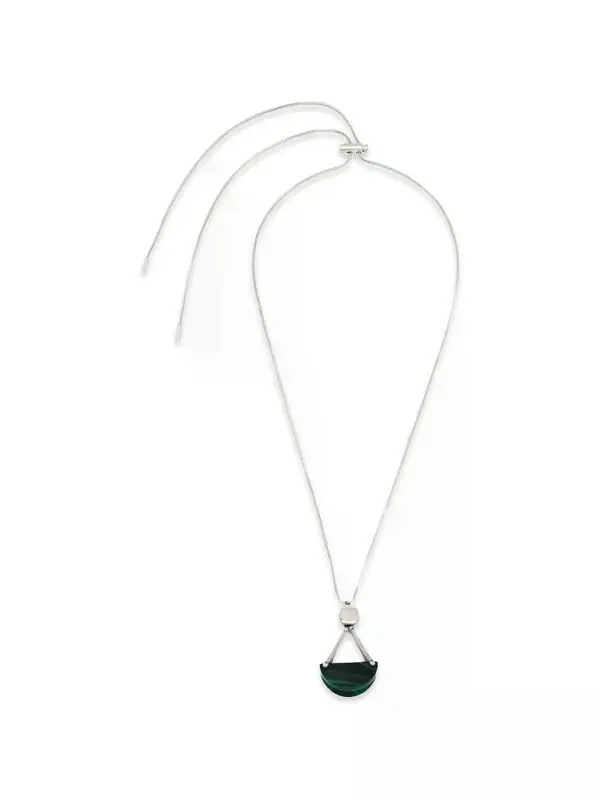 Plan C Malachite-pendant Necklace - Silver