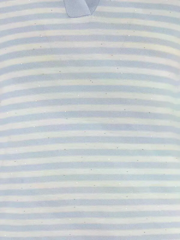 Bruno Manetti Striped-pattern Collared T-shirt - Blue