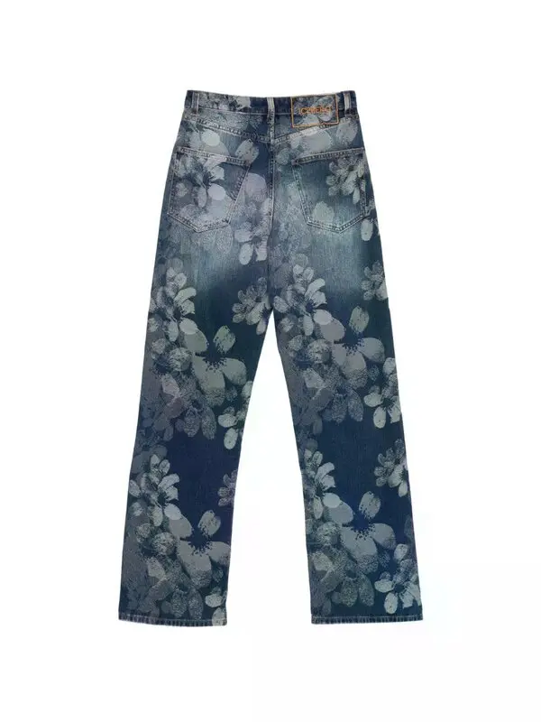 Iceberg Floral Print Straight Leg Jeans