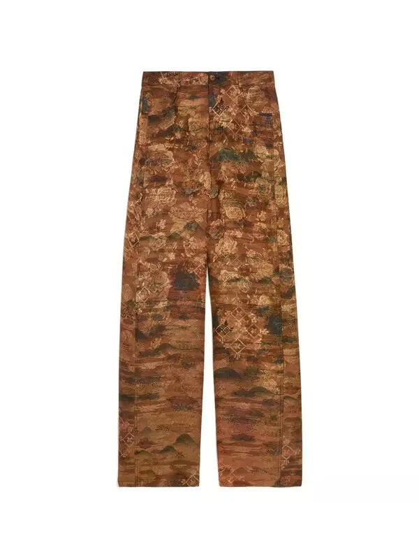 Momoni Aguila Printed Jacquard Flared Trousers