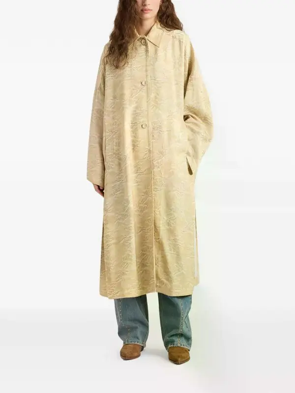 Momoni Jacquard Oversized Coat - Neutrals