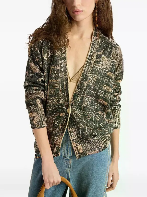 Momoni Printed Sequin Cardigan