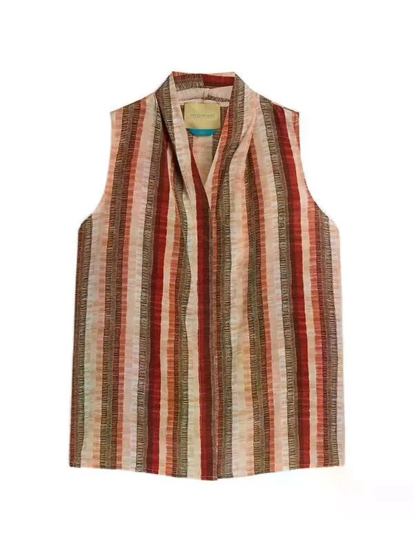 Momoni Kiri Striped V-neck Shirt