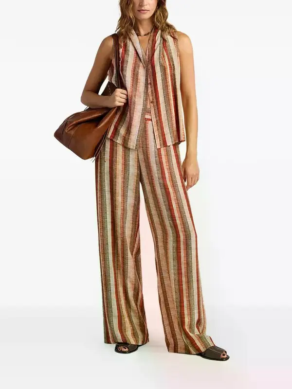 Momoni Kiri Striped V-neck Shirt
