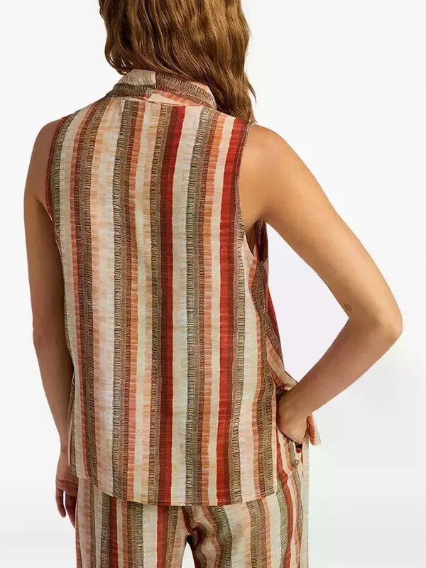 Momoni Kiri Striped V-neck Shirt