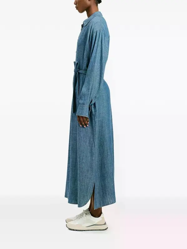 Momoni Laparus Dress In Stonewashed Chambray