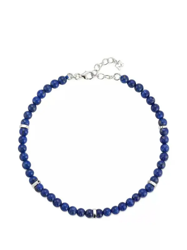 Mateo Hex Nut Lapis Bead Bracelet - Blue