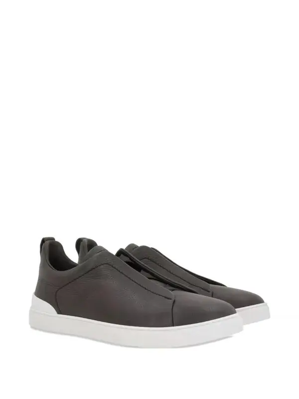 Zegna Grained Slip-on Sneakers
