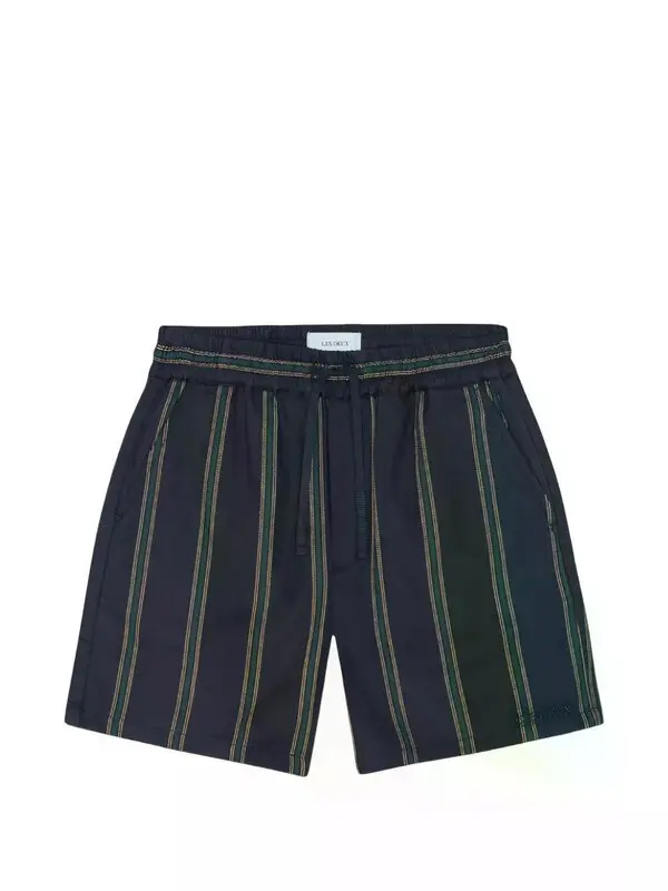 LES DEUX Lawson Striped Drawstring Shorts