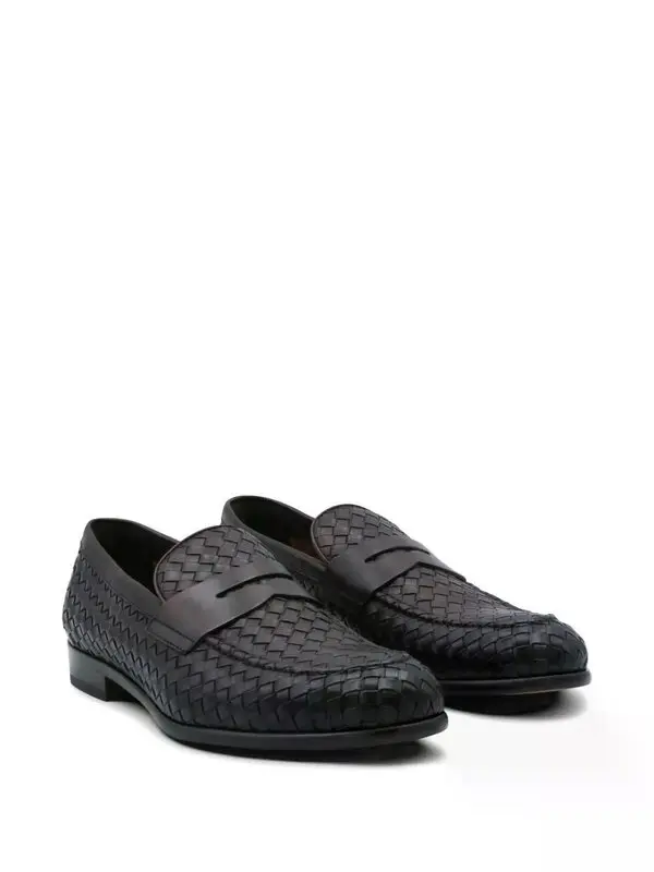 DOUCAL'S Woven Leather Loafers