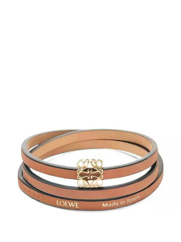 Loewe Anagram Leather Bracelet - Neutrals