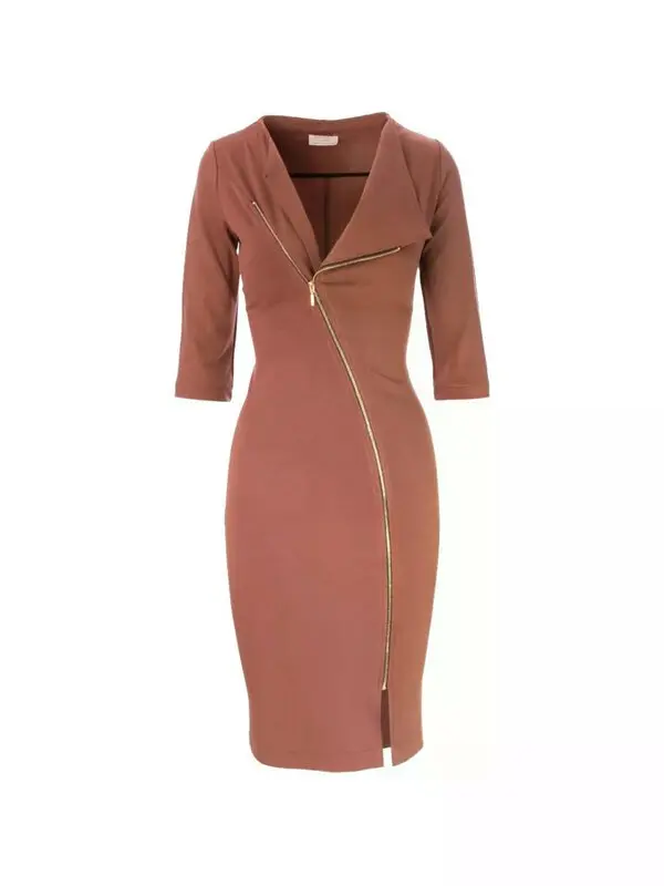 ROSERRY Zip-fastening Midi Dress - Brown