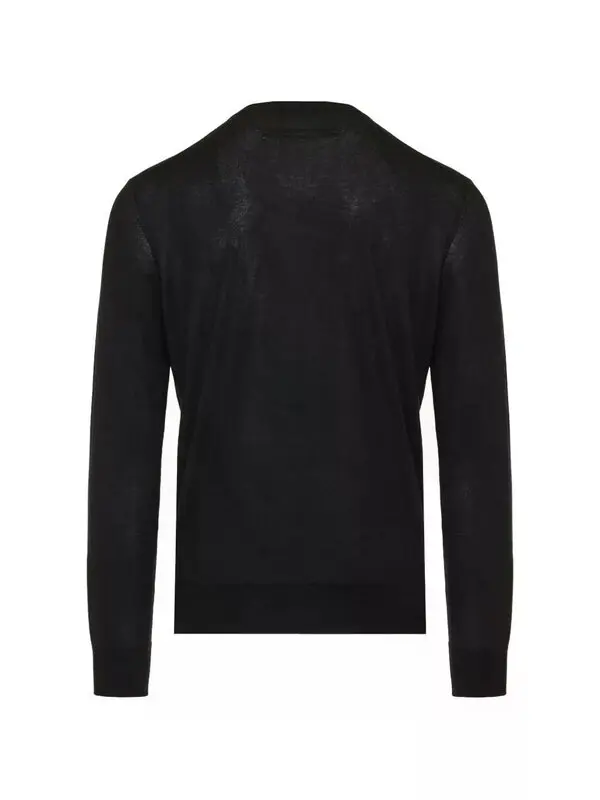 Zegna Crew-neck Long Sleeve Sweater - Black