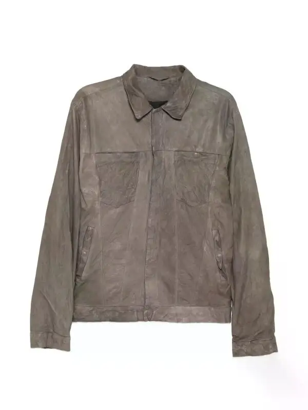 GIORGIO BRATO Crease-effect Leather Jacket