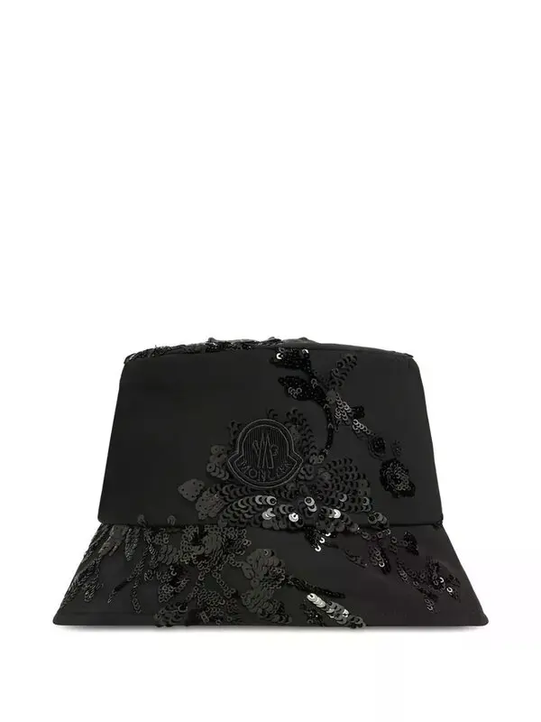 Moncler Floral-sequin Bucket Hat - Black