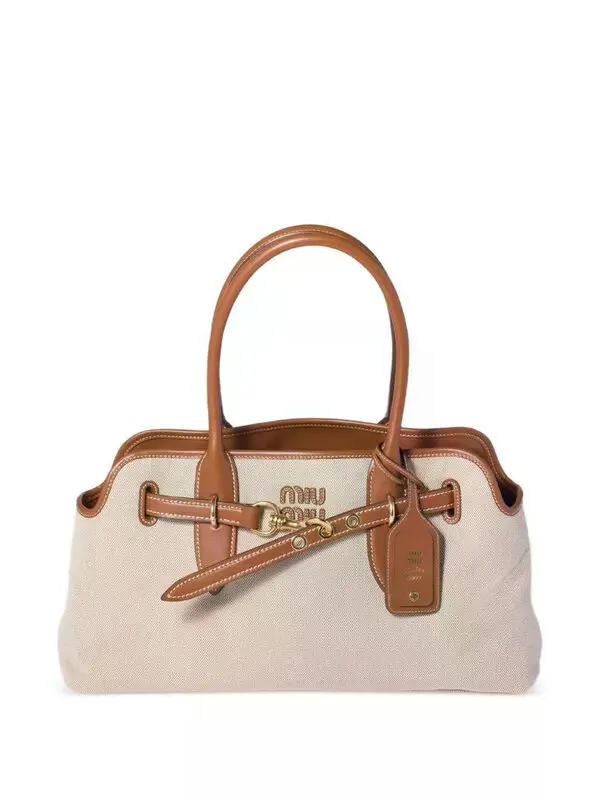 Miu Miu Aventure Canvas And Leather Bag
