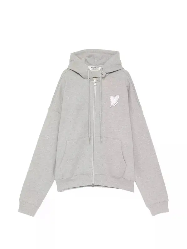 KIMHEKIM Heart-patched Zip-up Hoodie - Grey