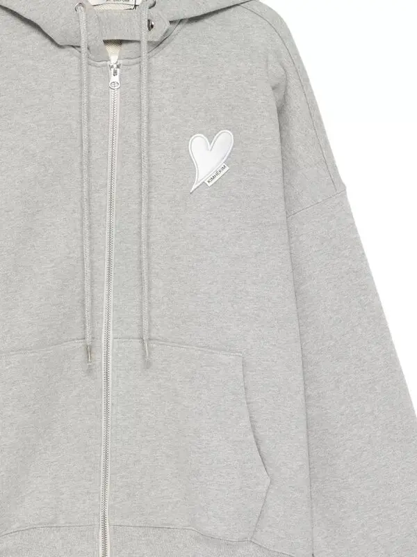 KIMHEKIM Heart-patched Zip-up Hoodie - Grey