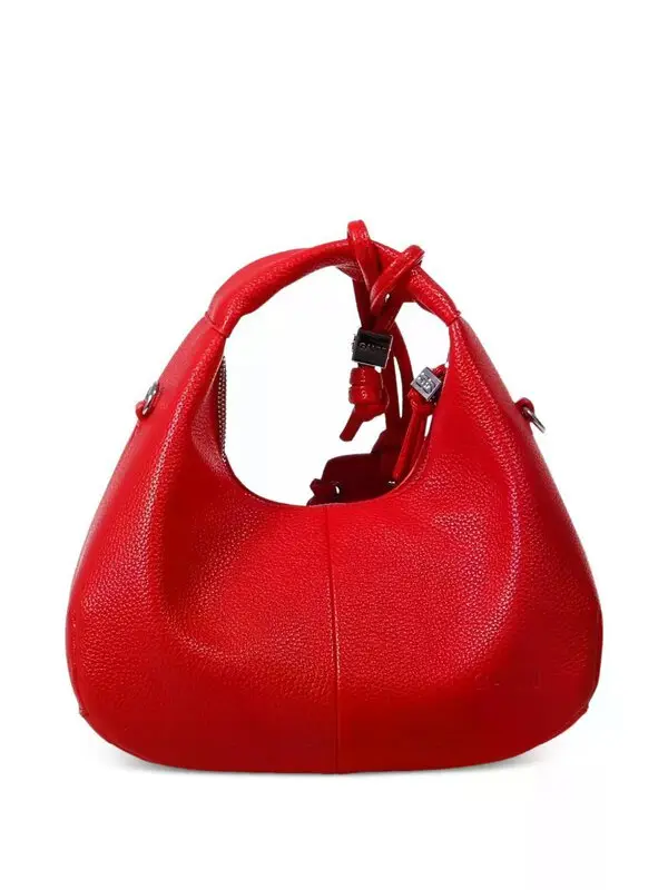 GANNI Mini Hobo Bag With Lace Detail - Red