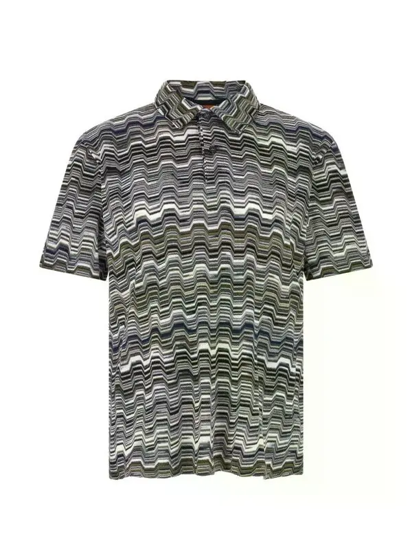 Missoni Zig-zag Jacquard Polo Shirt - Green