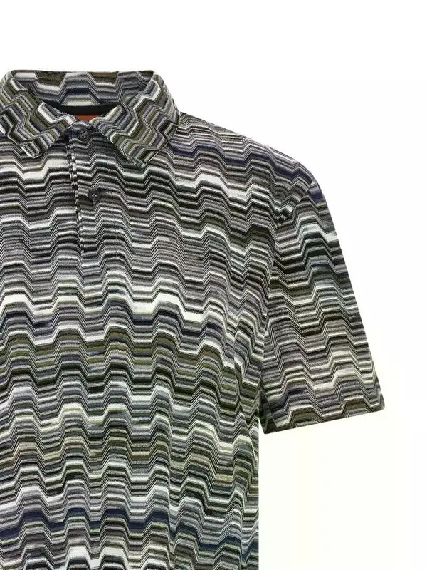 Missoni Zig-zag Jacquard Polo Shirt - Green