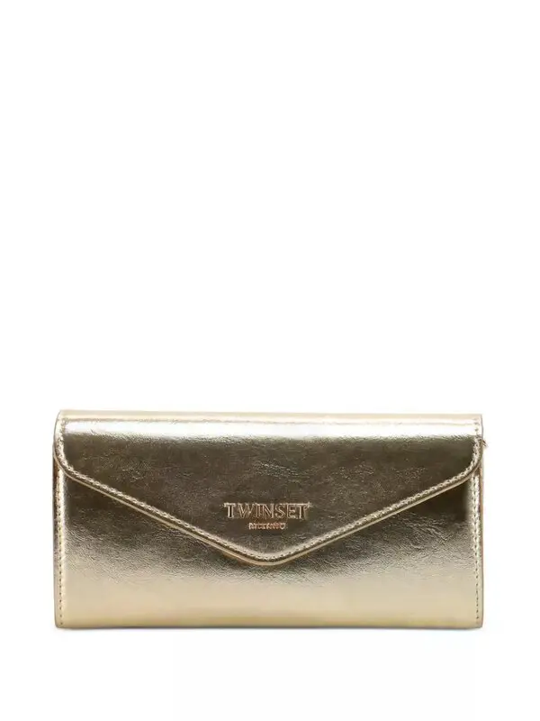TWINSET Logo-detail Flap Wallet - Gold
