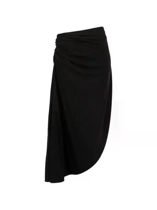 TWINSET Gathered Slit Midi Skirt