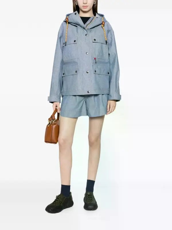 Moncler High-waisted Chino Shorts - Blue