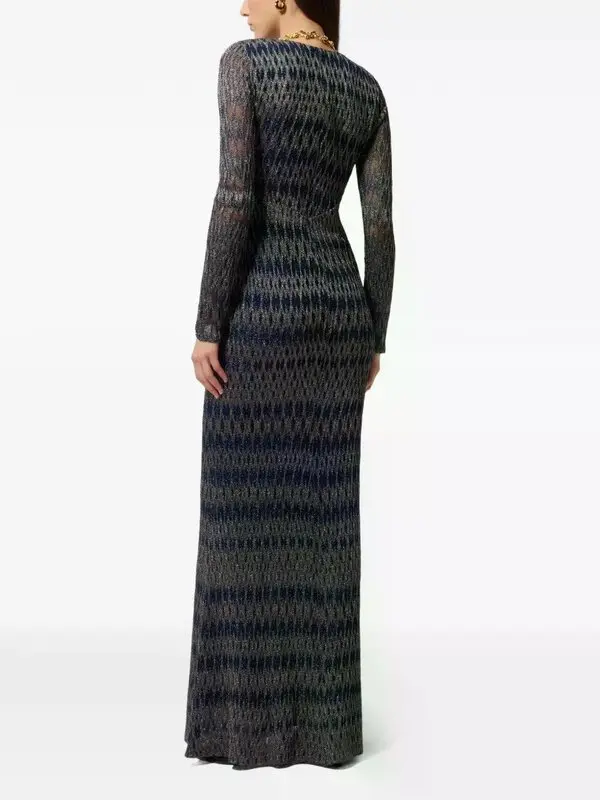 Missoni Long Sleeve V-neck Maxi Dress