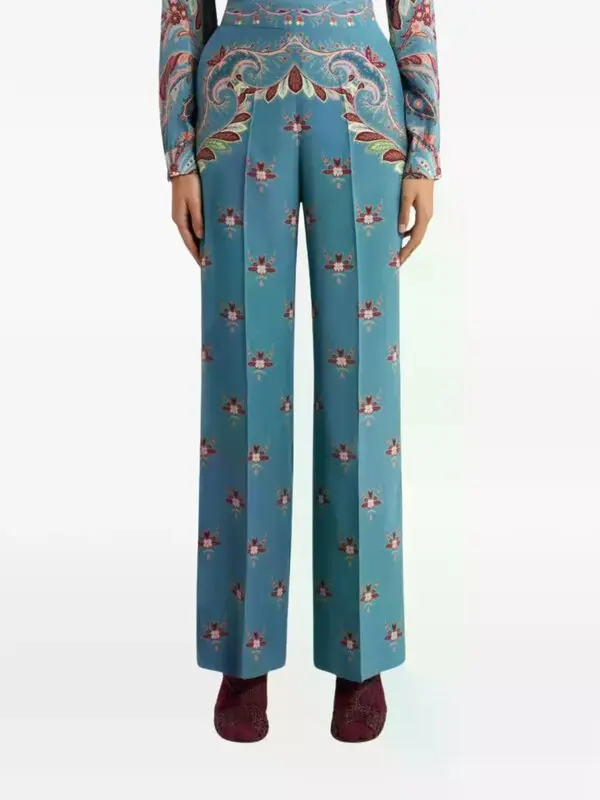 Etro Floral Paisley Print Trousers