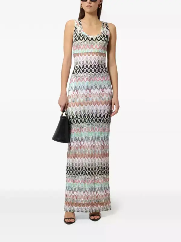 Missoni Sleeveless Chevron Dress - White