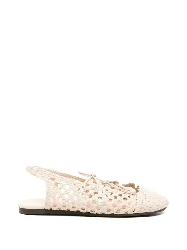 Hereu Woven Lace-up Ballet Flats