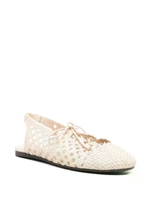 Hereu Woven Lace-up Ballet Flats