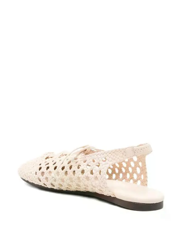 Hereu Woven Lace-up Ballet Flats