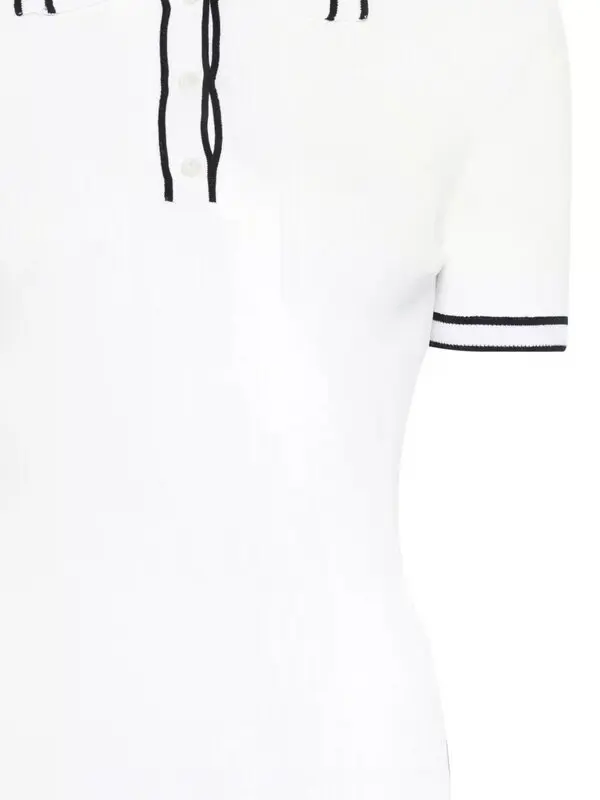 Iceberg Striped Knit Polo Top - White