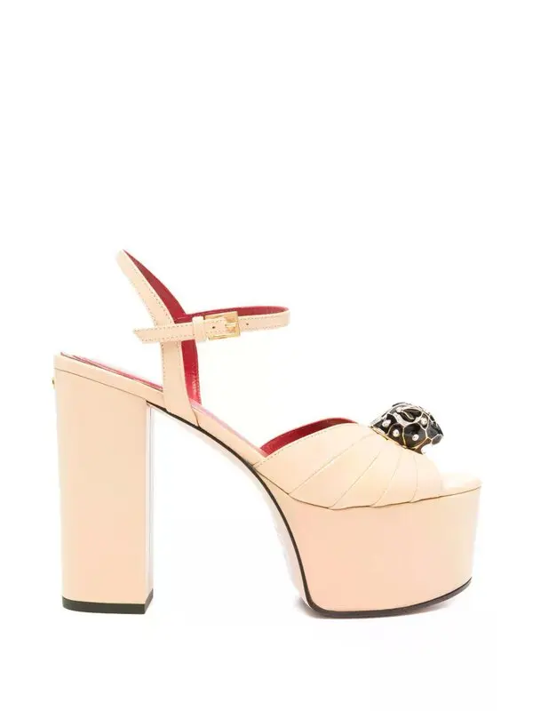Valentino Garavani Panthea Embellishment Platform Sandals - Neutrals