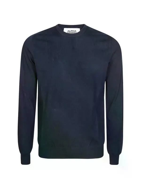 Alpha Studio Long-sleeve Crewneck T-shirt - Blue