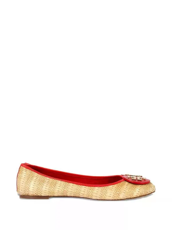 Tory Burch Reva Raffia-effect Ballet Flats