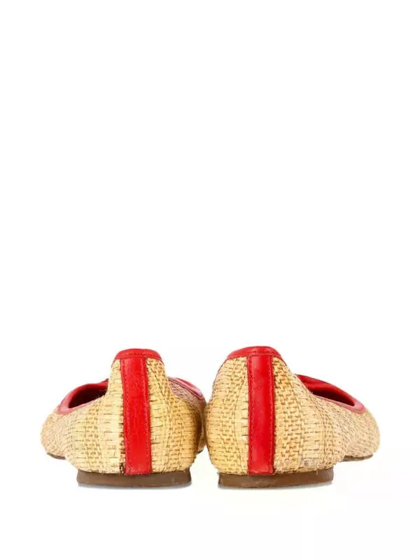 Tory Burch Reva Raffia-effect Ballet Flats