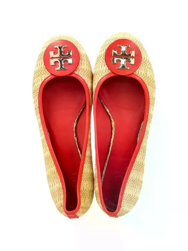 Tory Burch Reva Raffia-effect Ballet Flats