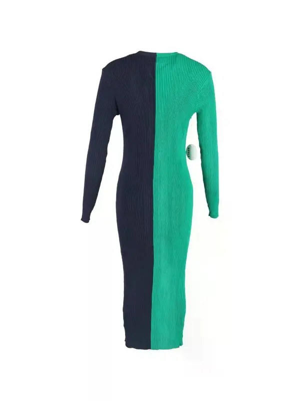 Staud Shoko Colorblocked V-neck Midi Dress - Multicolour