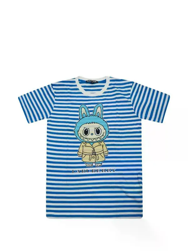 BLACK SCORE Striped Graphic T-shirt