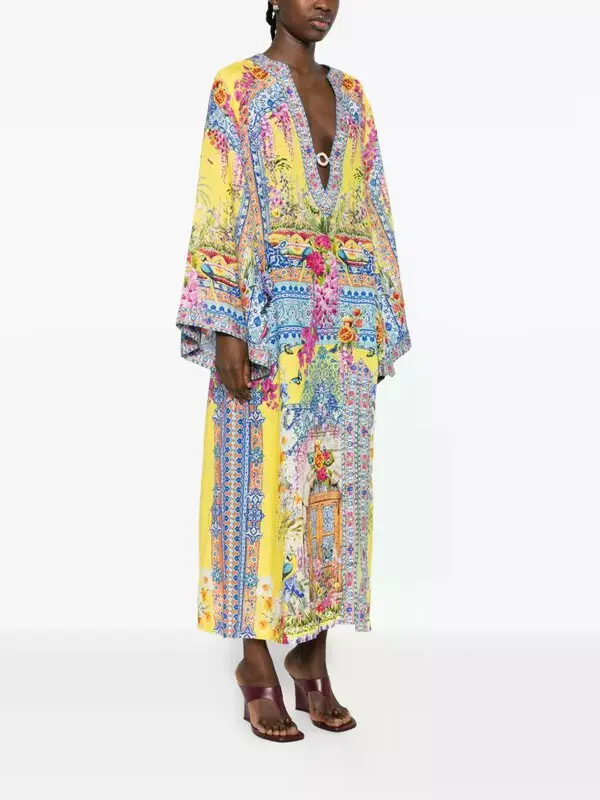 Camilla V-neck Floral-print Midi Dress