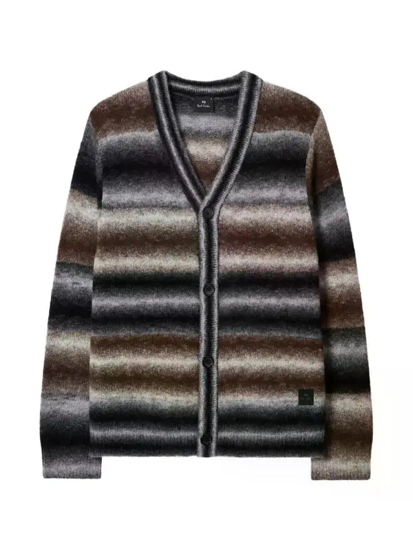 Paul Smith Striped V-neck Cardigan - Black