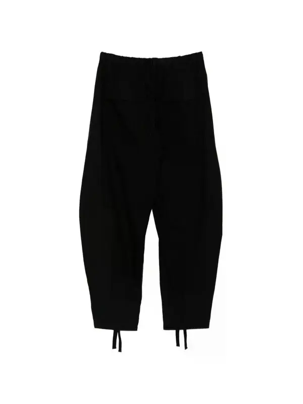 Sacai Wide-leg Trousers With Drawstring Detail - Black