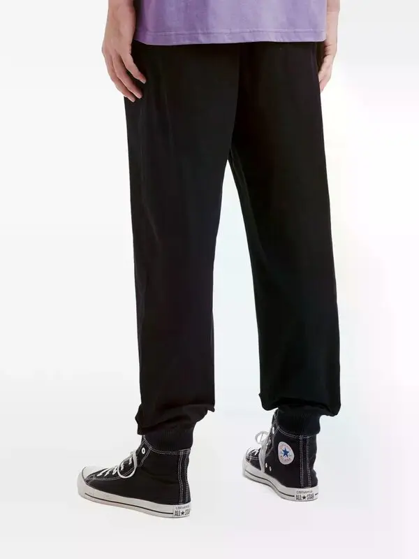 FINGERCROXX Drawstring-fastening Logo-patch Track Pants - Black